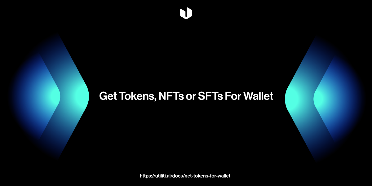 Get Tokens, NFTs or SFTs For Wallet | Blockchain Data API | Utiliti Developer Docs